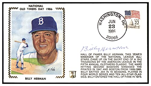 Billy Herman Signed First Day Cover FDC Autographed Dodgers PSA/DNA AL85655