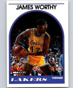 1989-90 hoops basketball #210 james worthy los angeles lakers official nba trading card