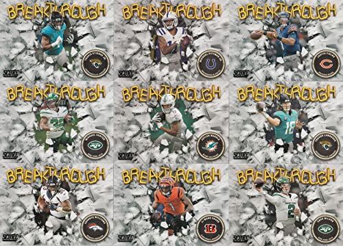 2022 Panini Score Football Cards Breakthrough INSERT SET 15 CARDS Mac Jones Trevor Lawrence Ja'Marr Chase Fields Lance Waddle and More