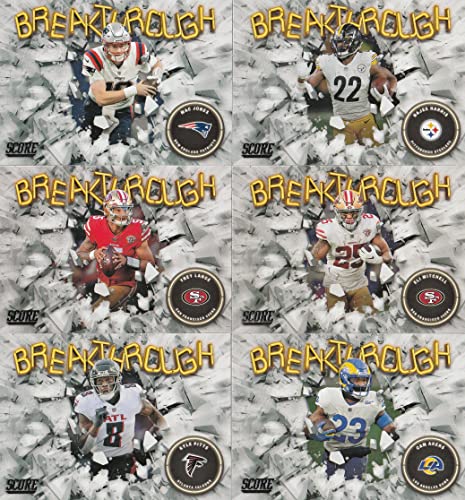 2022 Panini Score Football Cards Breakthrough INSERT SET 15 CARDS Mac Jones Trevor Lawrence Ja'Marr Chase Fields Lance Waddle and More