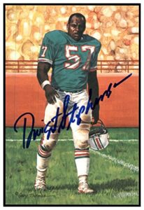 dwight stephenson signed goal line art card glac autographed dolphins psa/dna