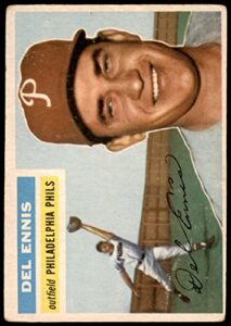 1956 topps # 220 del ennis philadelphia phillies (baseball card) fair phillies