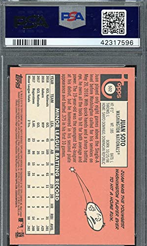 Juan Soto 2018 Topps Heritage Baseball Rookie Card RC #502 Graded PSA 10 GEM MINT