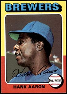 1975 topps # 660 hank aaron milwaukee brewers (baseball card) vg brewers