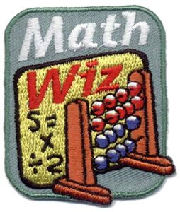 cub girl boy math wiz embroidered iron-on fun patch crests badge scout guides