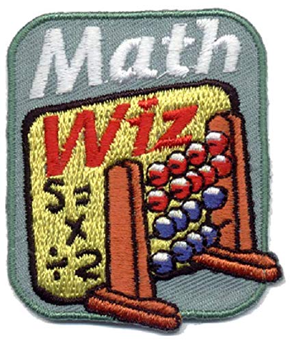 Cub Girl Boy MATH WIZ Embroidered Iron-On Fun Patch Crests Badge Scout Guides