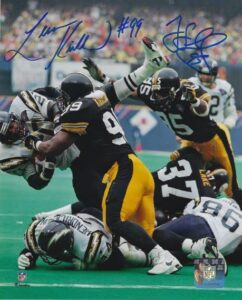 autographed levon kirkland & greg lloyd pittsburgh steelers 8×10 photo