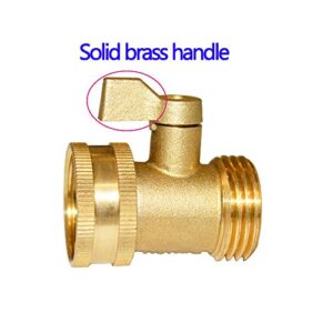 HQMPC Garden Hose Shut Off Valve 3/4" GHT Water Hose Shut Turn Off Valve Heavy Duty Hose On Off Valve Brass Shut Off Valve Hose Ball Valve 2 Pack with 4Pcs Washers