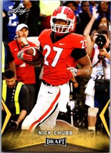 2018 leaf draft gold #44 nick chubb georgia bulldogs football card