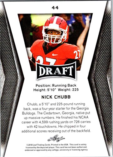 2018 Leaf Draft Gold #44 Nick Chubb Georgia Bulldogs Football Card