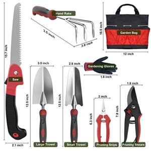 Garden Tool Set Gardening Tools Alloy Steel Hand Tool Garden Tool Sets for Women Kids Starter Kit with Garden Bag, Outdoor Tool, Heavy Duty Gardening Work Set with Ergonomic Handle, Gardening Tools