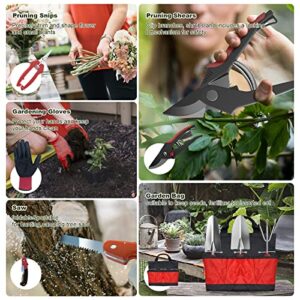 Garden Tool Set Gardening Tools Alloy Steel Hand Tool Garden Tool Sets for Women Kids Starter Kit with Garden Bag, Outdoor Tool, Heavy Duty Gardening Work Set with Ergonomic Handle, Gardening Tools