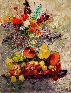 (sold) the still life – fruit and flower still life by internationally renown painter andre dluhos