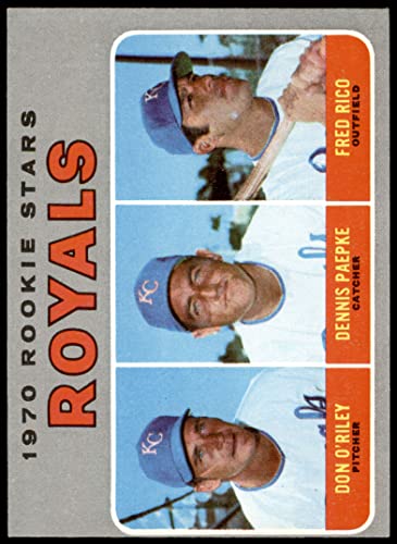 1970 Topps # 552 Royals Rookies Don O'Riley/Dennis Paepke/Fred Rico Kansas City Royals (Baseball Card) VG/EX Royals