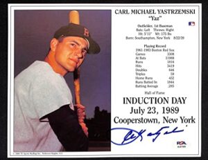 carl yastrzemski signed photo 8×10 autographed red sox psa/dna