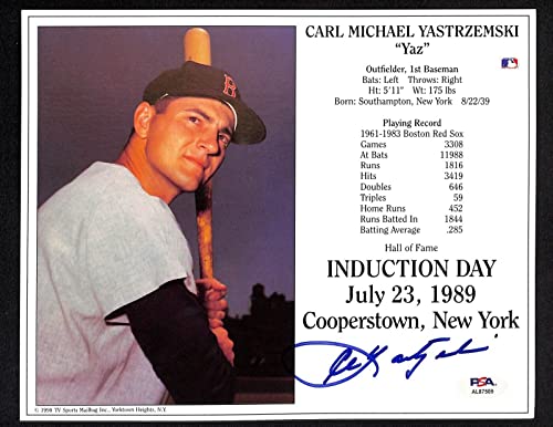 Carl Yastrzemski Signed Photo 8x10 Autographed Red Sox PSA/DNA