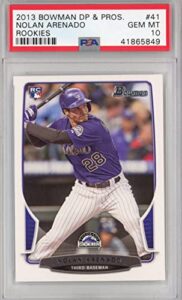 graded 2013 bowman draft picks & prospects nolan arenado #41 rookie rc baseball card psa 10 gem mint