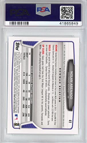 Graded 2013 Bowman Draft Picks & Prospects Nolan Arenado #41 Rookie RC Baseball Card PSA 10 Gem Mint