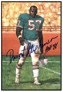 dwight stephenson signed goal line art card glac autographed w/hof miami psa/dna