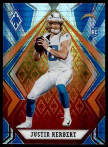 football nfl 2020 panini phoenix fire burst #103 justin herbert rc la chargers