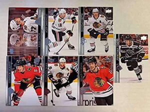 2020-21 ud upper deck series one chicago blackhawks base veteran team set of 7 cards: #38 kirby dach, #39 alex debrincat, #40 duncan keith, #41 connor murphy, #42 brandon saad, #43 dylan strome, #44 jonathan toews