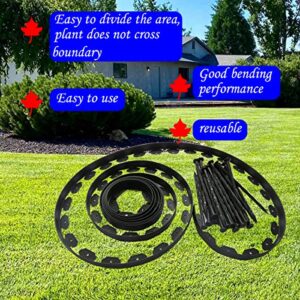 Landscape Edging,33FT Garden Edging with 30 Edging Stakes, Rubber Landscaping Edging, No Dig Landscape Edging for Yard, Yard Edging Borders Flower Bed Edging Garden Borders (Black-33FT)