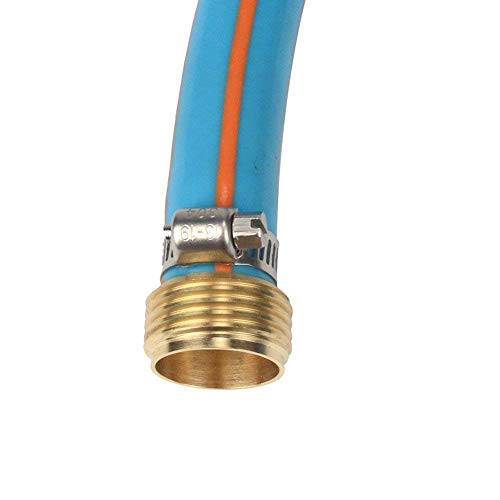 3Sets Brass 5/8" Garden Heavy Duty Hose Mender Repair End Replacement Male Female Connector with Stainless Clamp