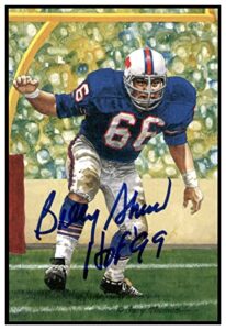 billy shaw signed goal line art card glac autographed w/hof bills psa/dna