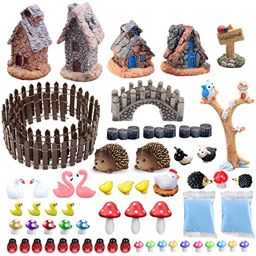 BEZALEL Fairy Garden Accessories - Fairy Garden Miniatures Figurines Fairy Garden Kit for Kids Fairy House Accessories for Yard Bonsai Succulent Terrarium Decorations - Micro Landscape Ornaments Kit