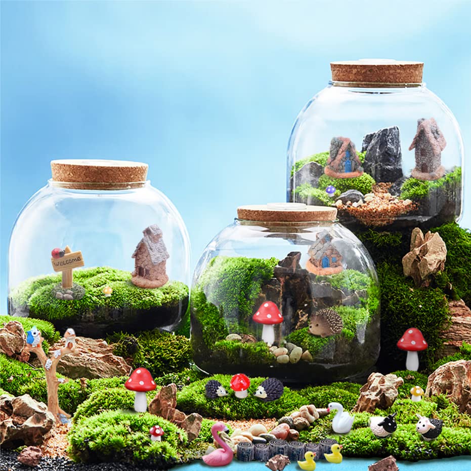 BEZALEL Fairy Garden Accessories - Fairy Garden Miniatures Figurines Fairy Garden Kit for Kids Fairy House Accessories for Yard Bonsai Succulent Terrarium Decorations - Micro Landscape Ornaments Kit