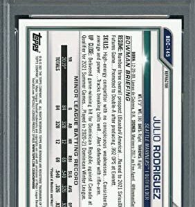 Julio Rodriguez 2021 Bowman Draft Chrome Refractor Rookie Card #BDC145 PSA 10