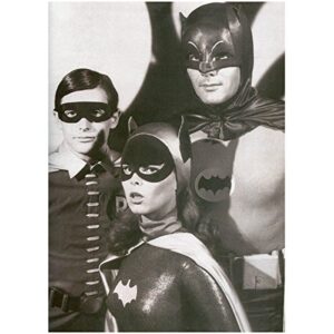 adam west burt ward yvonne craig 8×10 b&w photo batman tv 66 batman robin batgirl grey background wlo