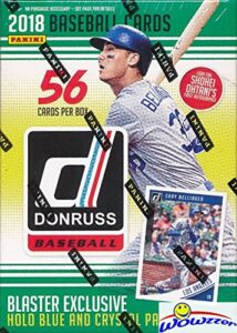 2018 donruss baseball exclusive factory sealed retail box with special holo blue & crystal parallels! look for autographs of shoehei ohtani, aaron judge,derek jeter & more! wowzzer!