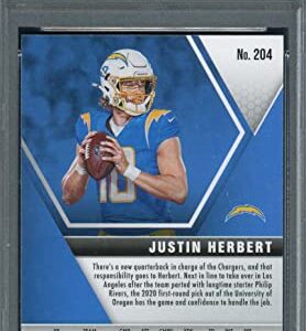 Justin Herbert 2020 Panini Mosaic Football Rookie Card RC #204 Graded PSA 10