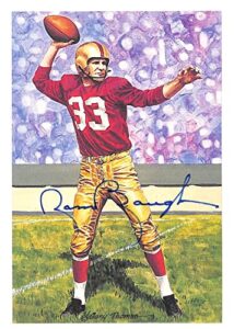 sammy baugh signed goal line art glac autographed washington blue stamp psa/dna