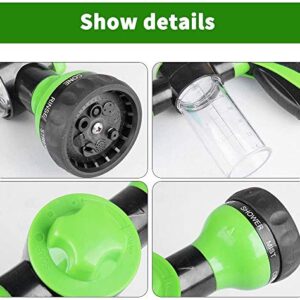 Searea Garden Hose Nozzle Adjustable Hose Spray Nozzle High Pressure 8 Watering Pattern with 3.5Oz Soap Sprayer Power Garden Water Hose Foam Nozzle Sprayer for Car Washing Pet Shower(Green)