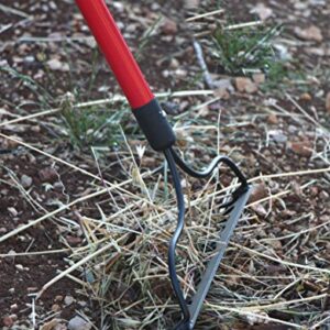 TABOR TOOLS J205A Level Head Rake with Strong Long 54 Inch Fiberglass Handle, 14-Tine Garden Rake.