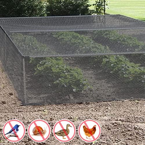 2 Pcs Garden Net Barrier - 10 x 13 ft for Each Bird Garden Screen Mesh Netting, Heavy Duty Garden Mesh for Terraces Balconies Patios Protecting Your Skin Plants Vetegables DIY (Black)