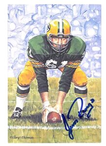 jim ringo signed goal line art card glac autographed packers bas