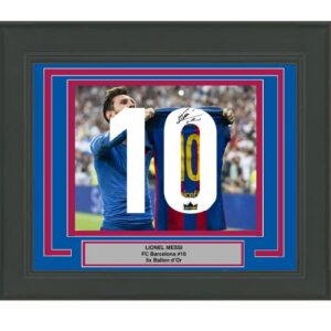 framed lionel messi facsimile autographed jersey number 23×21 fc barcelona reprint laser auto futbol soccer photo