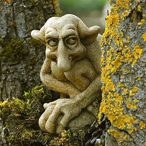 Troll Statues Home Decor, Gargoyle Statues, Cast Stone Trolls, Gothic Sculpture Home Garden Art Decorations, Exquisite Stone Statues for Indoor Outdoor