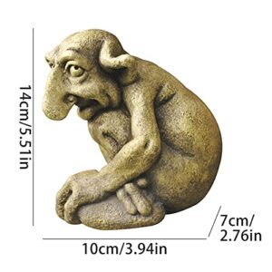 Troll Statues Home Decor, Gargoyle Statues, Cast Stone Trolls, Gothic Sculpture Home Garden Art Decorations, Exquisite Stone Statues for Indoor Outdoor