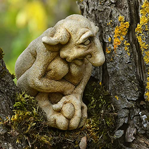 Troll Statues Home Decor, Gargoyle Statues, Cast Stone Trolls, Gothic Sculpture Home Garden Art Decorations, Exquisite Stone Statues for Indoor Outdoor