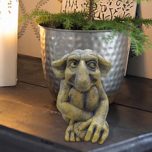 Troll Statues Home Decor, Gargoyle Statues, Cast Stone Trolls, Gothic Sculpture Home Garden Art Decorations, Exquisite Stone Statues for Indoor Outdoor