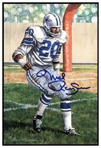 mel renfro signed goal line art card glac autographed cowboys psa/dna