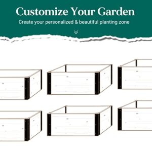 Quictent 4x4 Raised Garden Bed Kit – Elevated Ground Planter for Growing Fruit/Vegetables/Herbs – (48 x 48 x 11) inches – Natural Rot-Resistant Wood w/Corner Brackets Outdoors