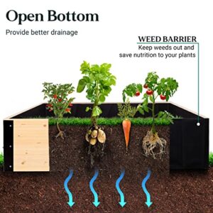 Quictent 4x4 Raised Garden Bed Kit – Elevated Ground Planter for Growing Fruit/Vegetables/Herbs – (48 x 48 x 11) inches – Natural Rot-Resistant Wood w/Corner Brackets Outdoors