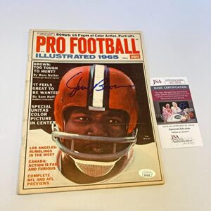 jim brown signed autographed vintage 1965 football illustrated magazine jsa coa – autographed nfl magazines