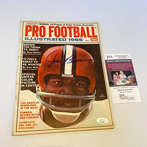 Jim Brown Signed Autographed Vintage 1965 Football Illustrated Magazine JSA COA - Autographed NFL Magazines