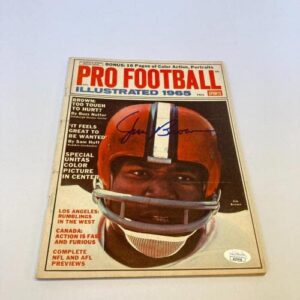 Jim Brown Signed Autographed Vintage 1965 Football Illustrated Magazine JSA COA - Autographed NFL Magazines